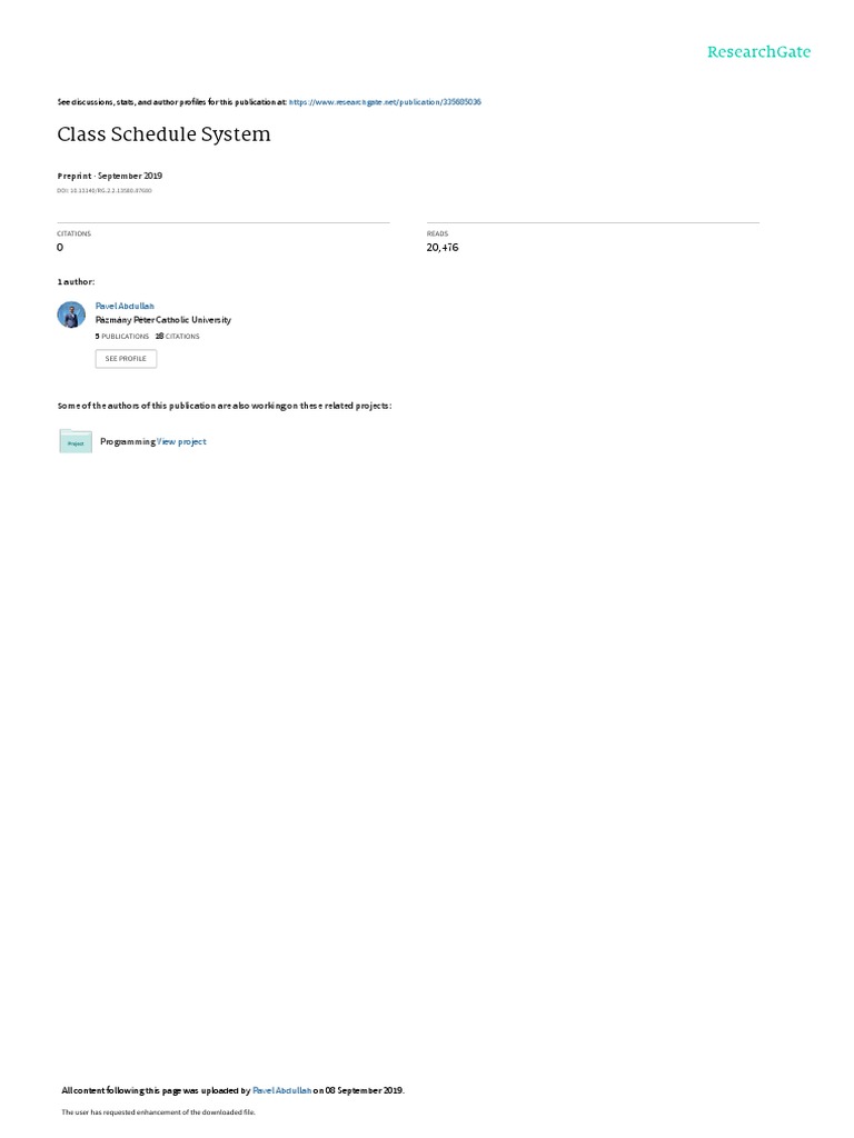 Class Scheduling System Overview | PDF | Databases | Internet & Web