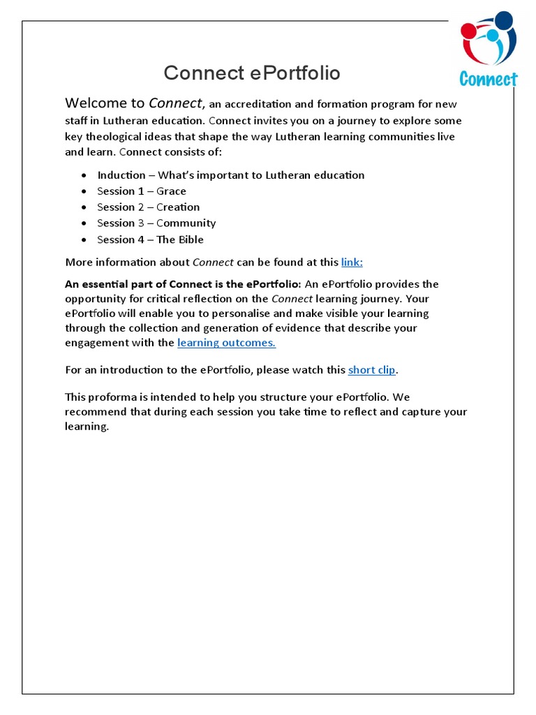 Connect Eportfolio Template Draft | PDF | Lutheranism | Grace In ...
