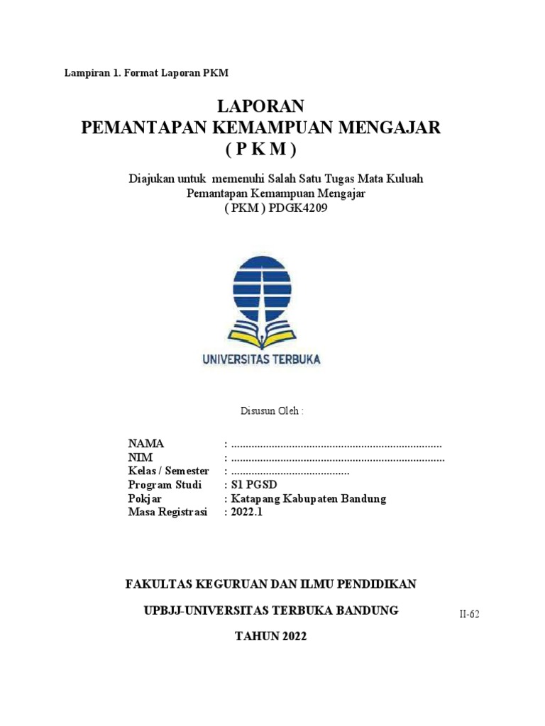 Lampiran 1 Format Laporan PKM | PDF