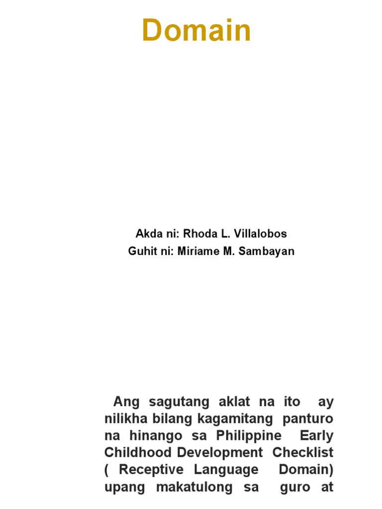Domain: Akda Ni: Rhoda L. Villalobos Guhit Ni: Miriame M. Sambayan | PDF