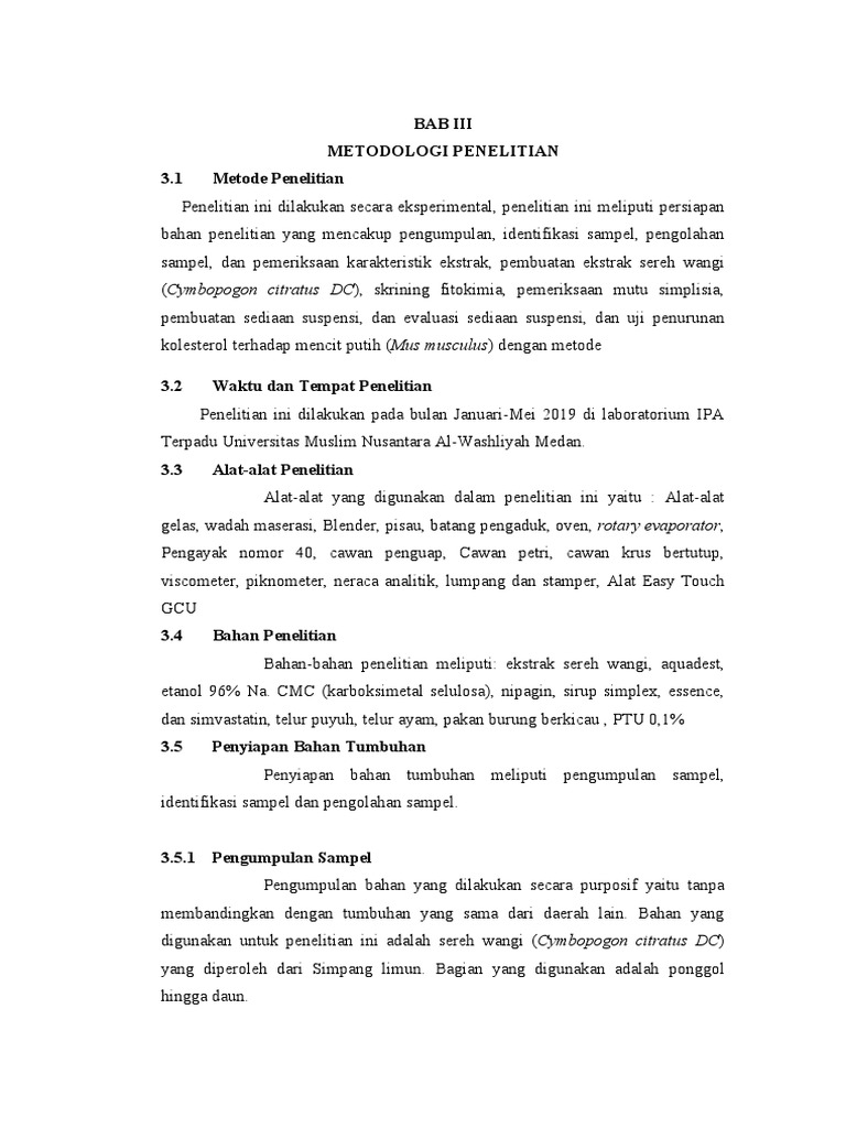 BAB III - Metode Penelitian | PDF | Kesehatan Holistik | Sains & Matematika