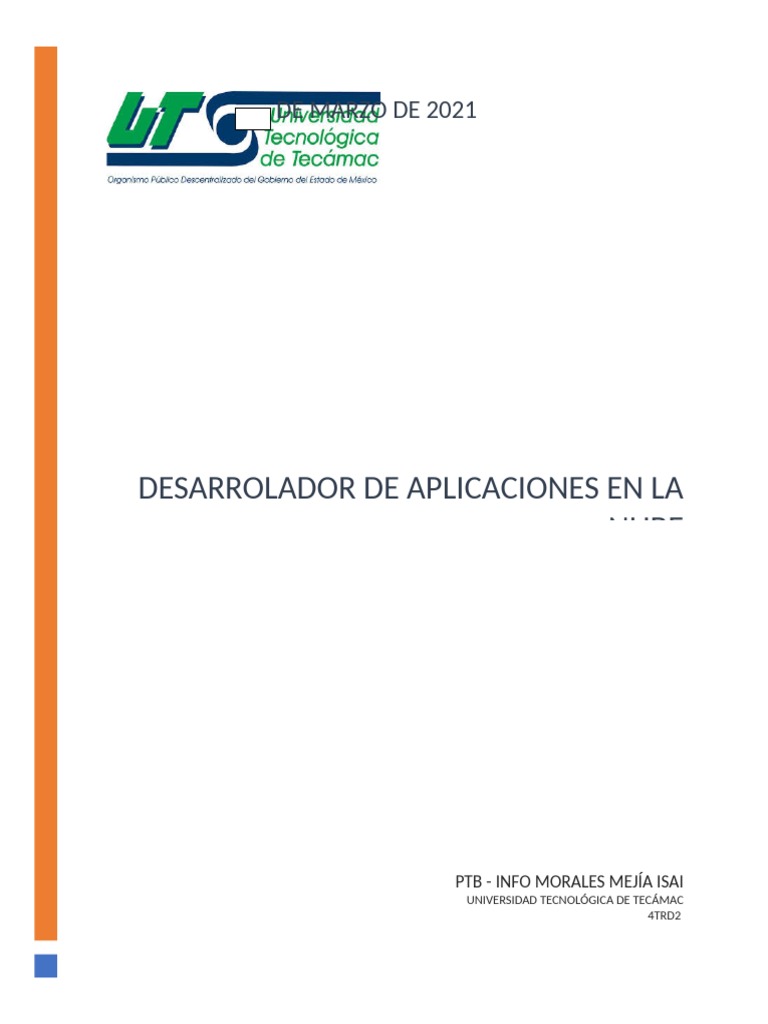 4TRD2 Desarrollador de Aplicaciones en La Nube | PDF | Computación en ...