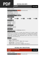 Ficha de NPCs e Criaturas Ordem Paranormal | PDF