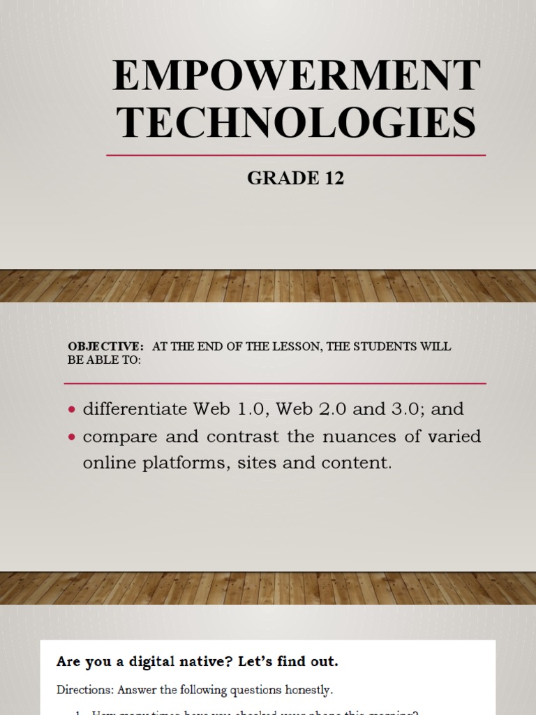 Empowerment Technologies Gradee 11-12 Module 1 | PDF | Web 2.0 | World ...