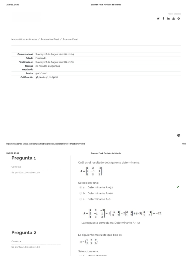Examen Final MAtematica Aplicada | PDF Examen Final MAtematica Aplicada | PDF
