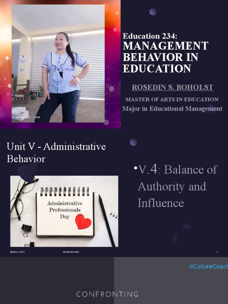 Education 234:: Management Behavior in Education | PDF | Power (Social ...
