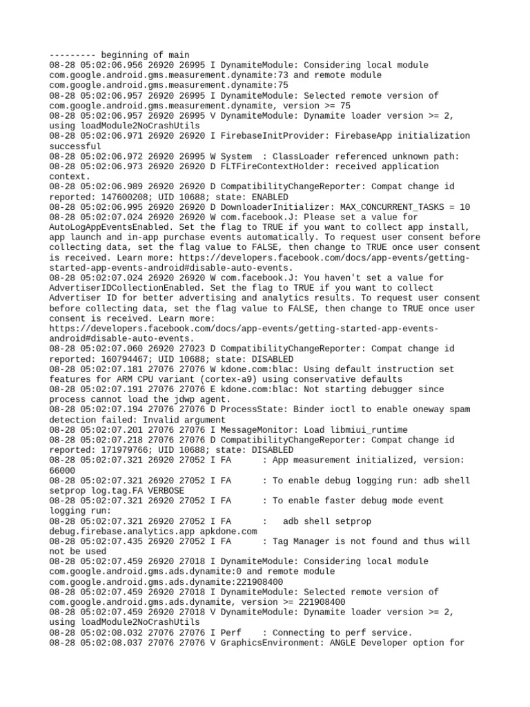 Logcat | PDF | Java (Programming Language) | Android (Operating System)