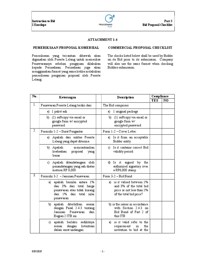 Attch 1-4 Commercial Checklist | PDF