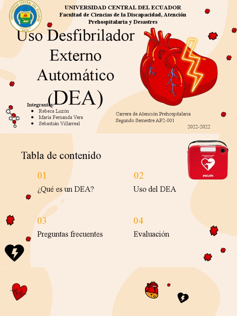 Uso DEA | PDF | Reanimación cardiopulmonar | Paro cardíaco