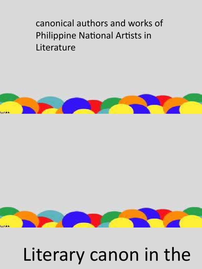 Canonical Authors and Works of Philippine National Artists in ...