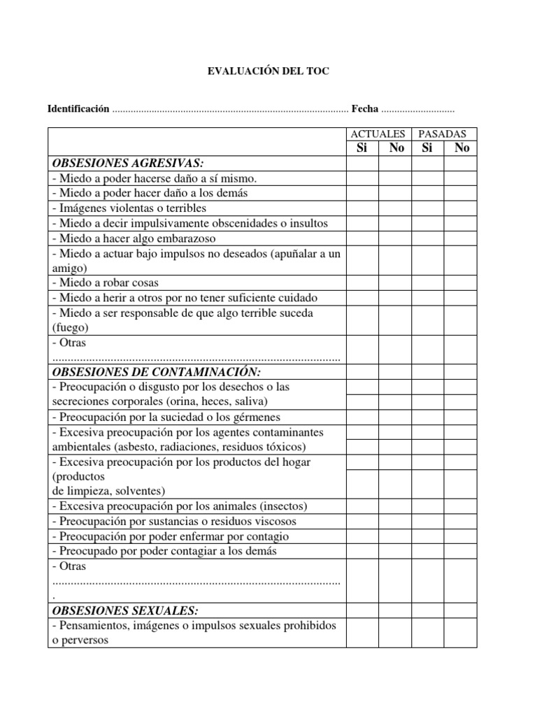 Taller EVALUACIÓN DEL TOC | PDF