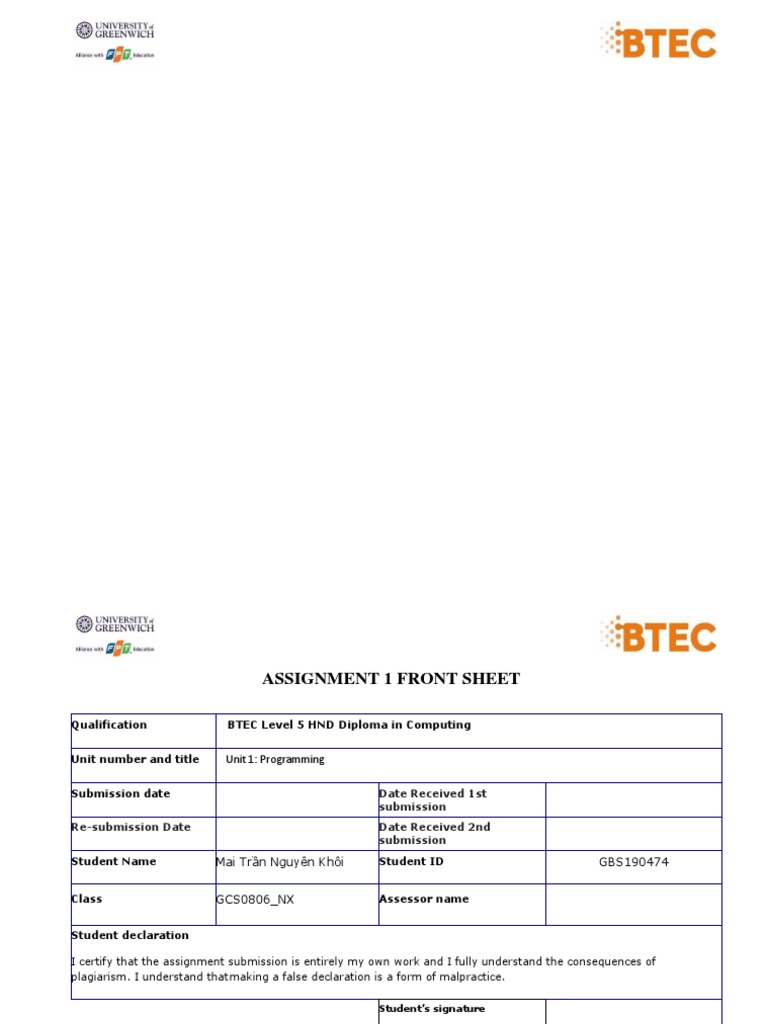 asm1-1618- Mai Trần Nguyên Khôi | PDF | Dynamic Programming | Programming