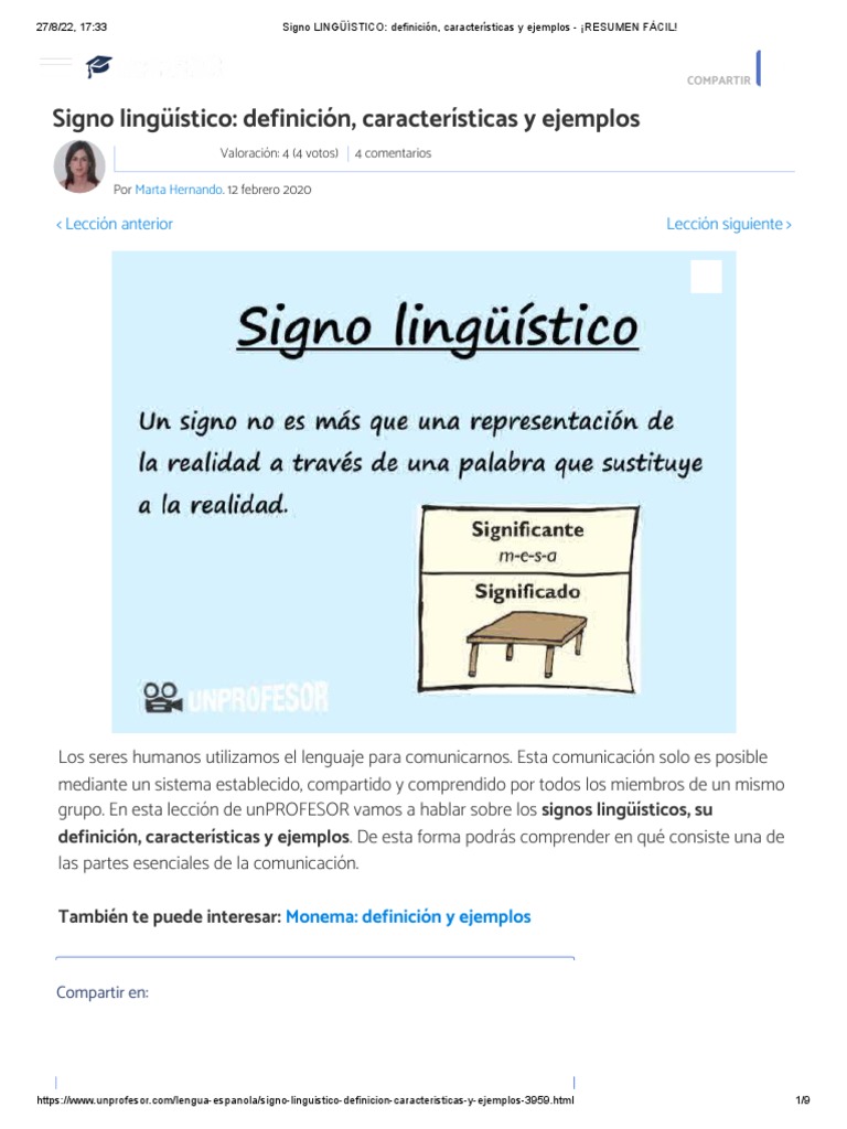 Signo LINGÜÍSTICO_ definición, características y ejemplos - ¡RESUMEN ...