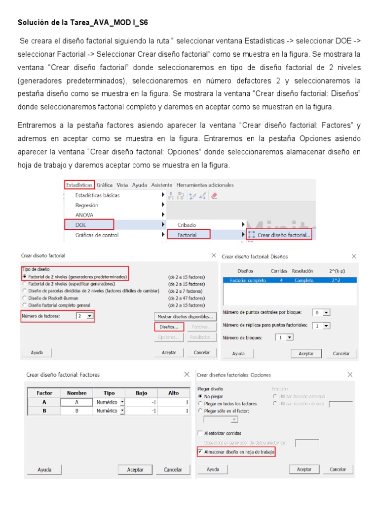 Ejercicios de Diseño de Experimentos con Minitab | PDF | Diseño de ...