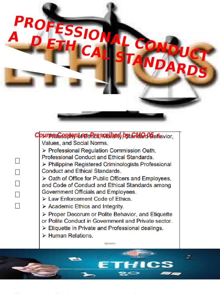 Professional Conduct and Ethical Standards New Curriculum Updated | PDF ...
