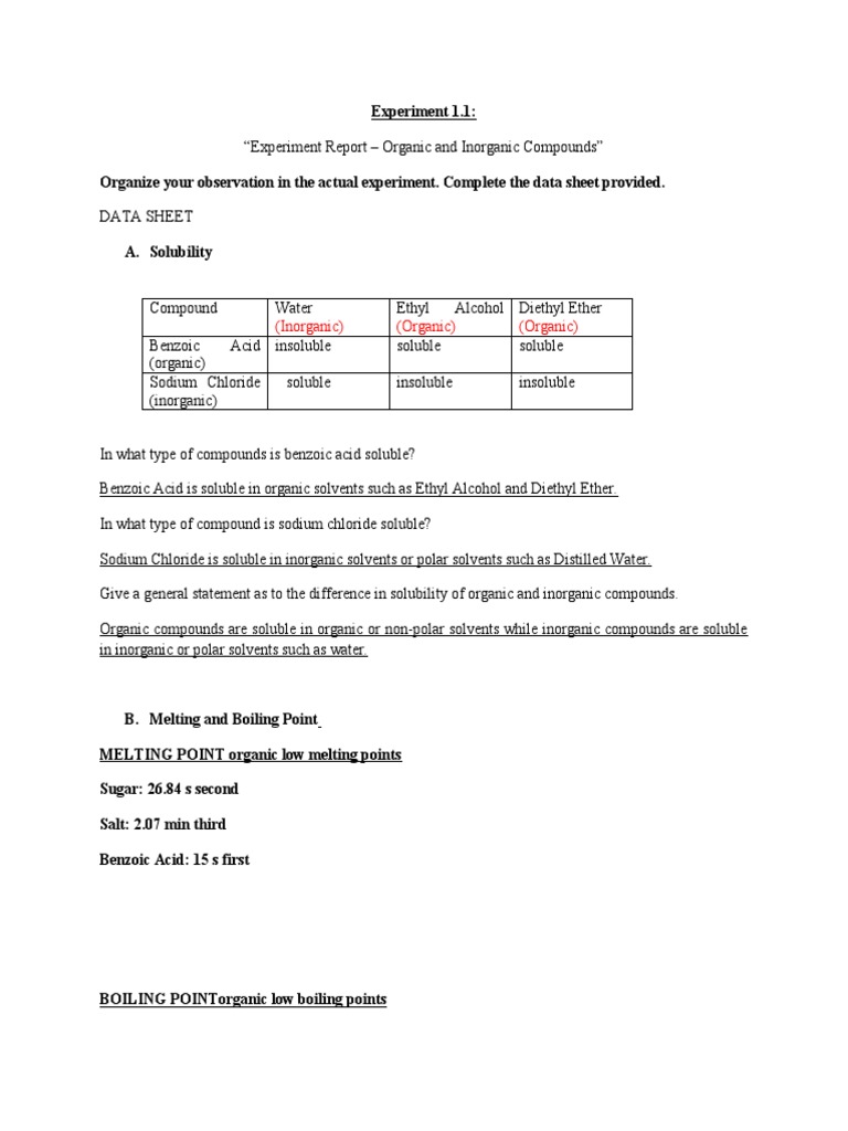 (Inorganic) (Organic) (Organic) | PDF | Solubility | Solvent