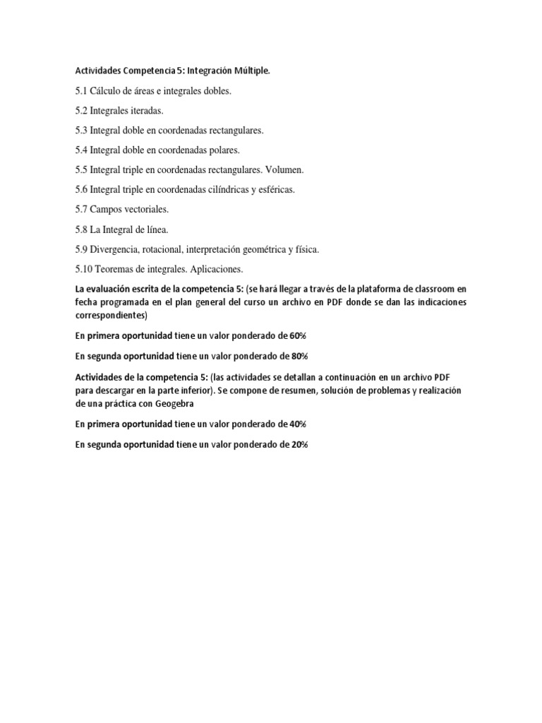 Actividades C-5 Integración Múltiple 23-05-21 | PDF | Integral | Física ...