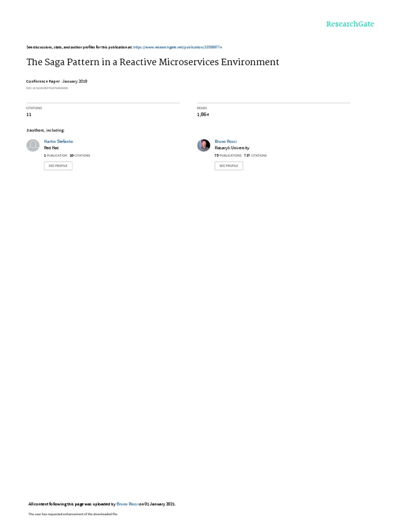 The Saga Pattern in A Reactive Microservices Environment: January 2019 | PDF | Acid | Databases