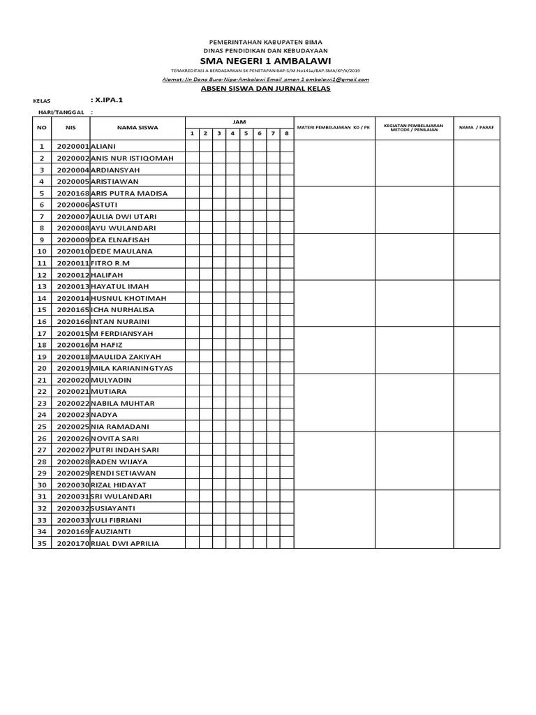Absen Baru 2022 Fix | PDF