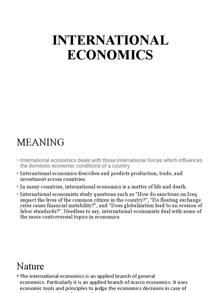Understanding International Economics | PDF | International Economics ...