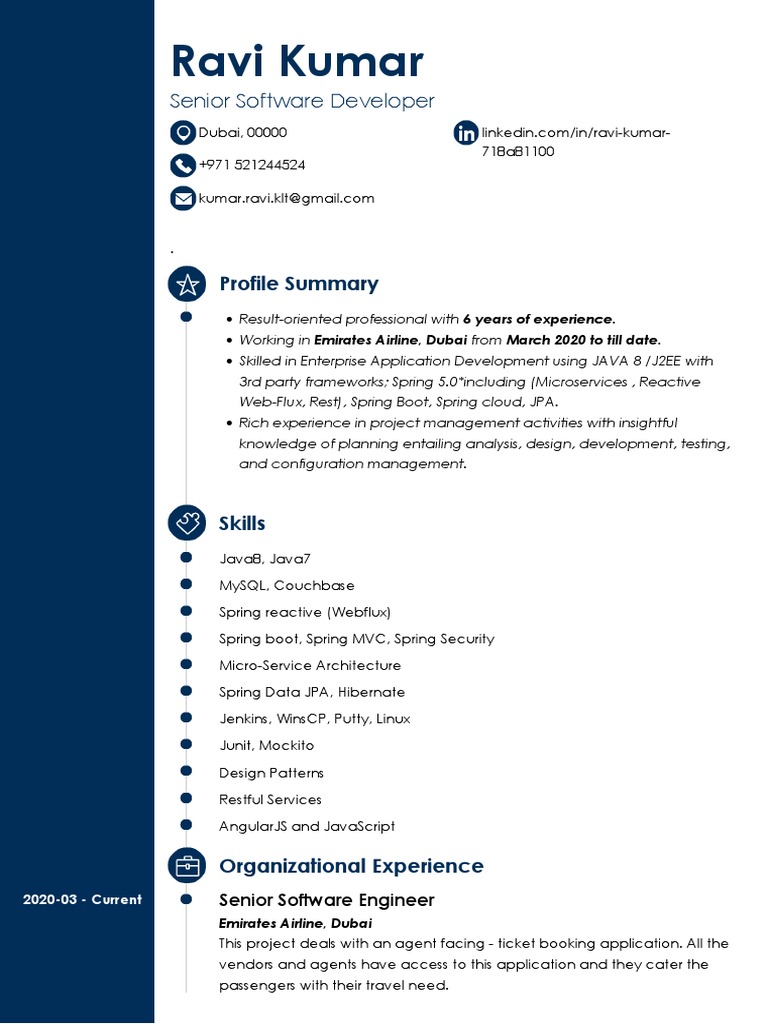 Ravi Kumar: Senior Software Developer | PDF | Spring Framework ...