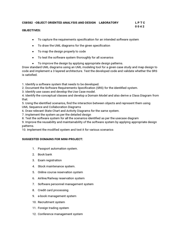 Cs8582-Lab Syllabus | PDF | Use Case | System