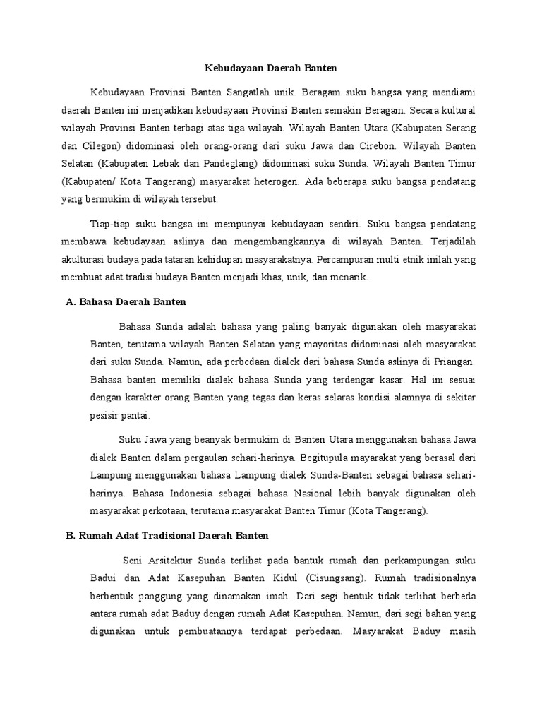 Kebudayaan dan Tradisi Unik Banten | PDF | Seni