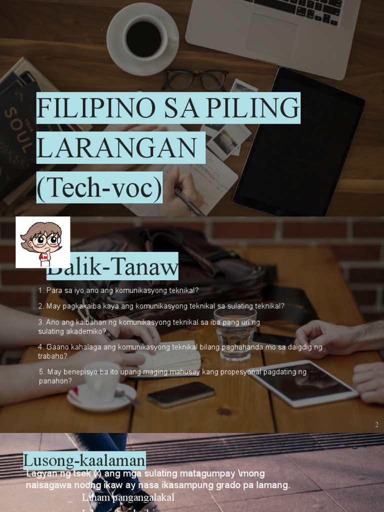 Filipino Sa Piling Larang (Tech-Voc) | PDF