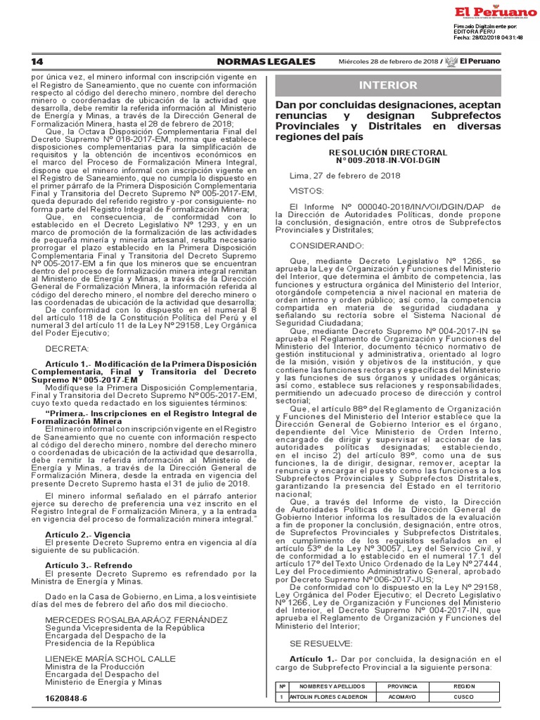 RD 009-2018-In-Voi-Dgin 12feb2021 | Descargar gratis PDF | Ministerio ...