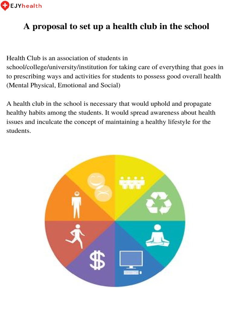 Proposal for School Health Club Setup | PDF | Psychology | Behavioural ...