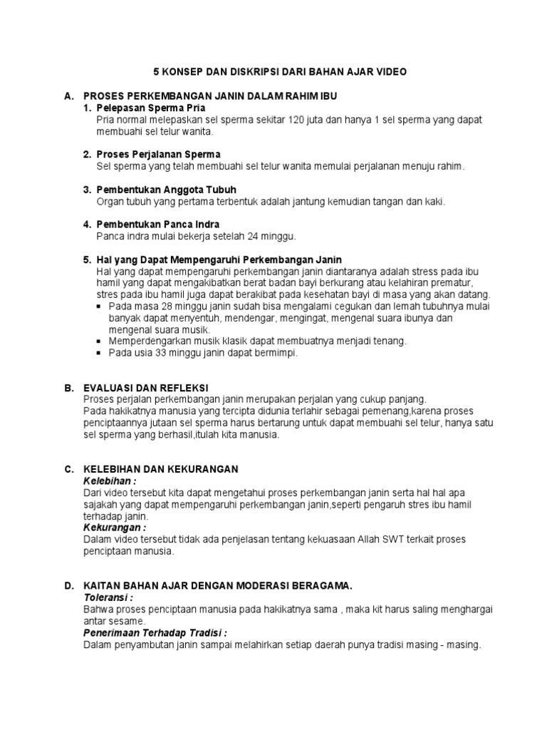 Analisa Bahan Ajar KB1-KB4 (KB1-KB4) 5 Konsep Dan Deskripsi Bahan AjarVideo | PDF