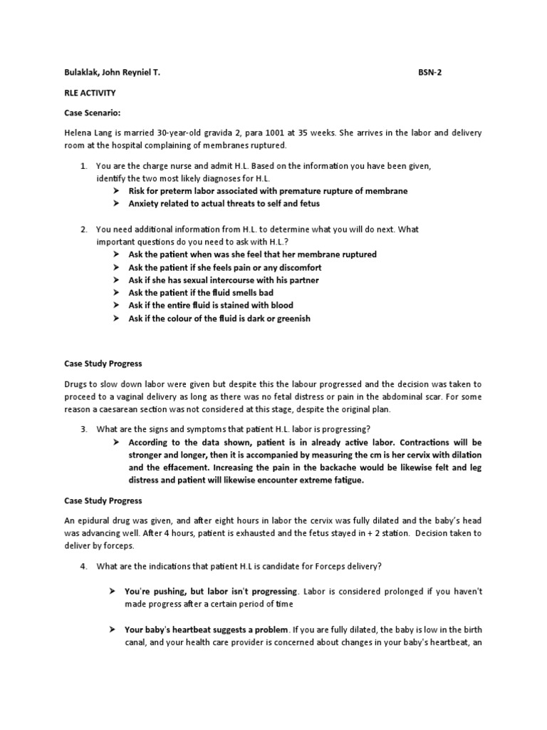 Forceps Delivery Activity | PDF | Childbirth | Fetus