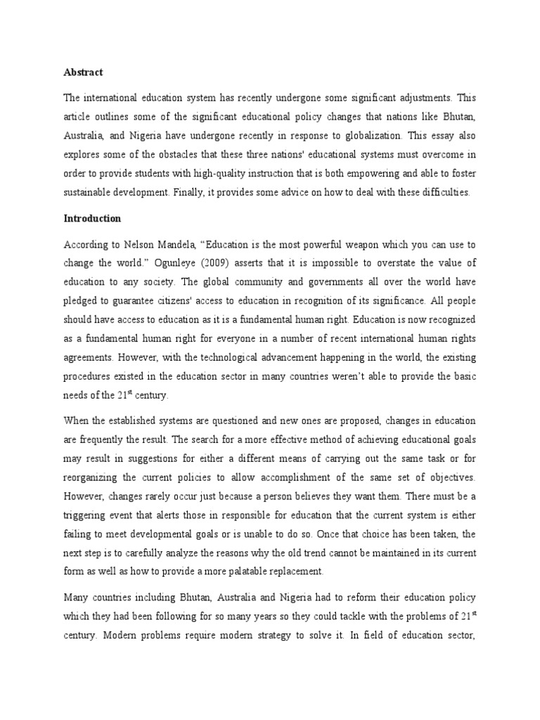 Educational Policy Changes | PDF | Information And Communications ...