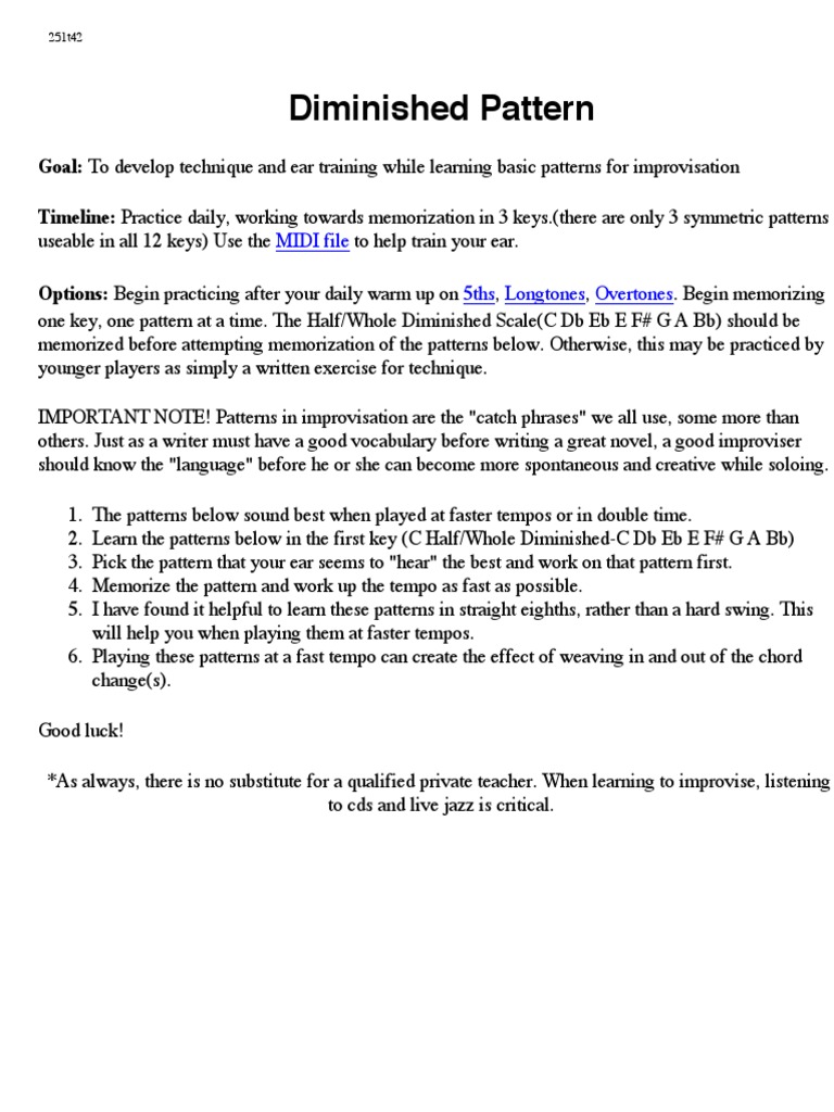 Diminished Patterns | PDF