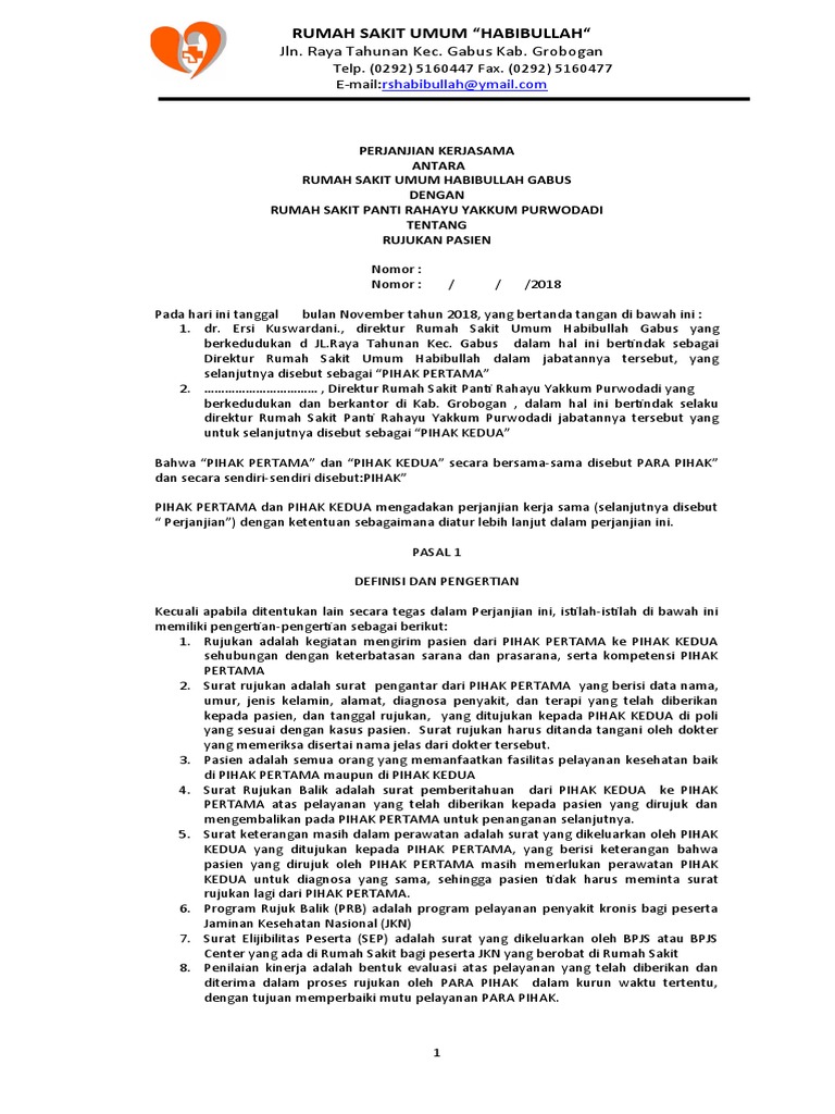 Mou Rujukan DGN Rumah Sakit | PDF