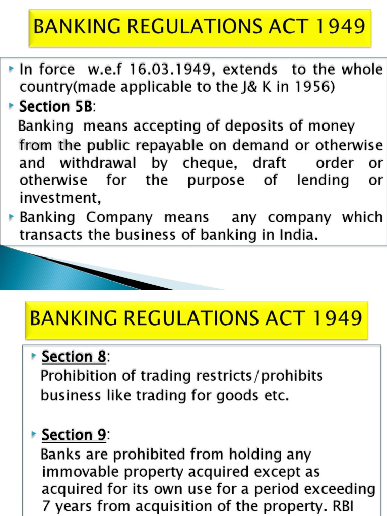 Banking Regulations Act, RBI Act, Ni Act | PDF | Cheque | Reserve Bank ...