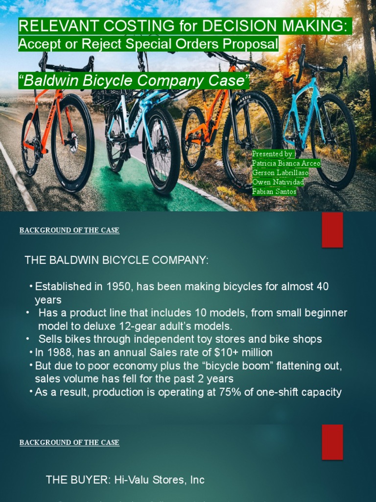 Baldwin Bicycle Company Case Analysis - Grp 2 - Final | PDF | Business Process | Marketing