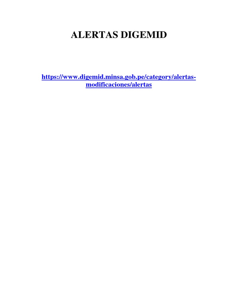 Alerta Digemid | PDF