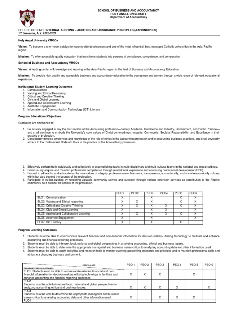00 AAPRINCIPLES - Syllabus | PDF | Audit | Financial Audit