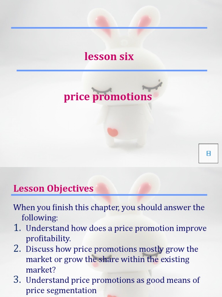 Lesson Six Price Promotions | PDF | Prices | Market Segmentation