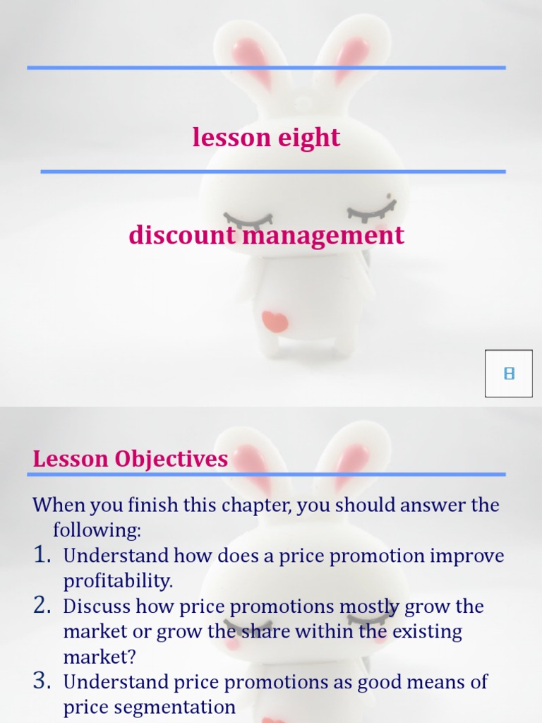 Lesson Eight Discount Management | PDF | Price Discrimination | Market ...