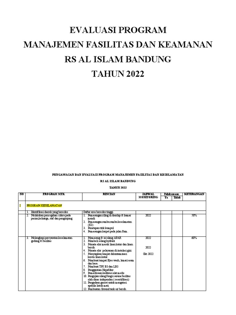 Evaluasi-Program-MFK RSAI 1 | PDF | Teknologi & Rekayasa