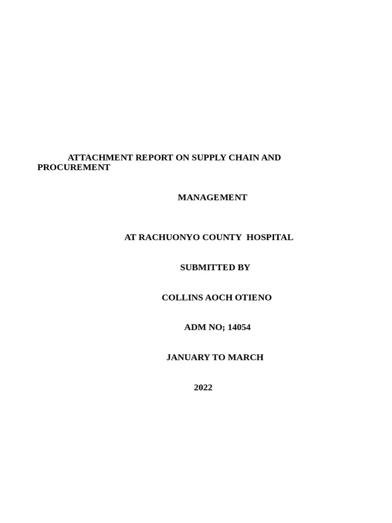 Attachment Report On Supply Chain And: Procurement Management | PDF ...