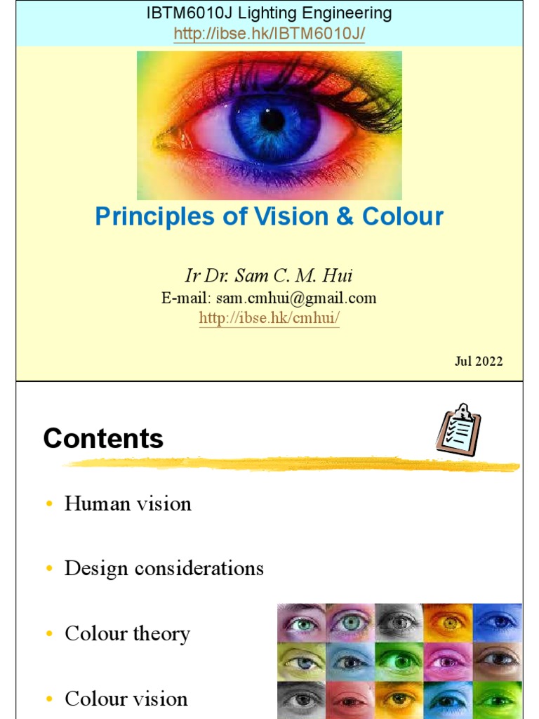 Principles of Vision & Colour: Ir Dr. Sam C. M. Hui | PDF | Color ...