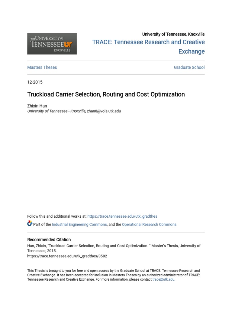 Truckload Carrier Selection Routing and Cost Optimization | PDF ...