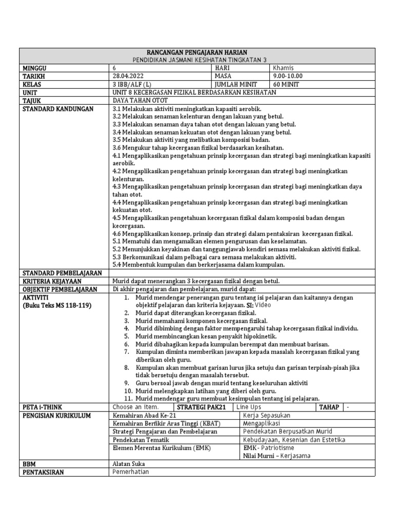 RPH Ting 3 PJ Khamis | PDF