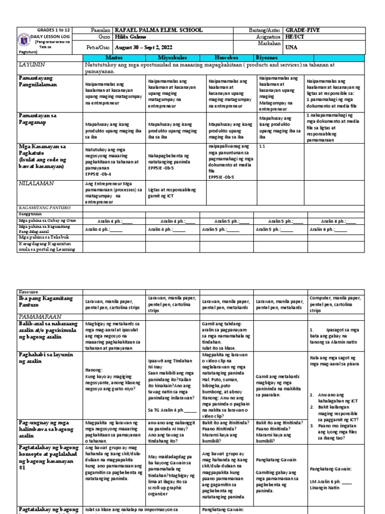 HE Lesson Plan | PDF