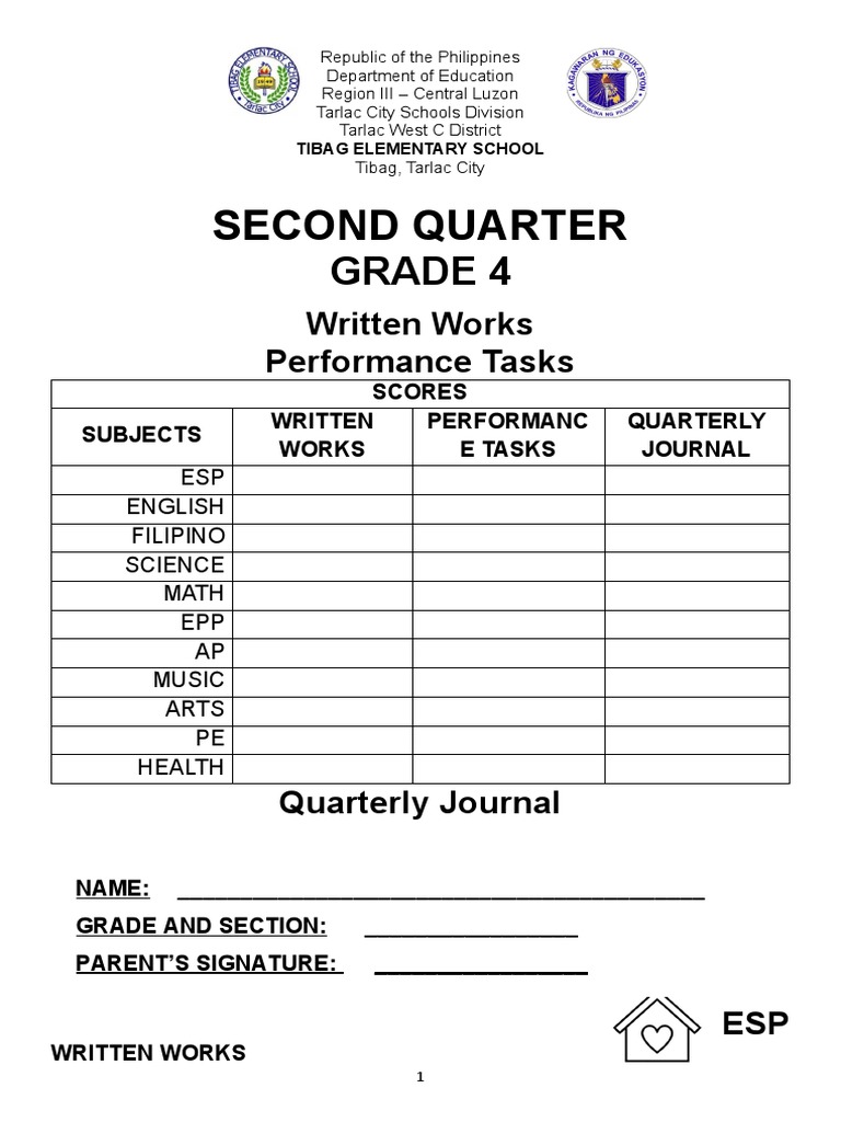 Grade 4 Second Quarter Performance Tasks | PDF | Noun