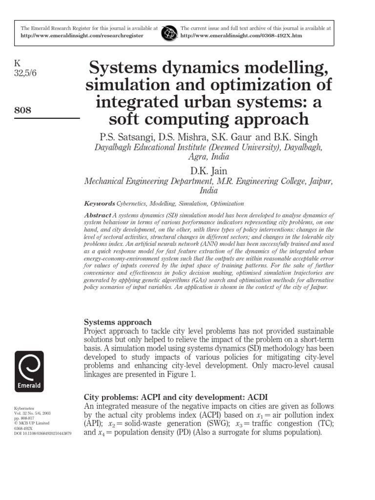 Systems Dynamics | PDF | Simulation | Mathematical Optimization
