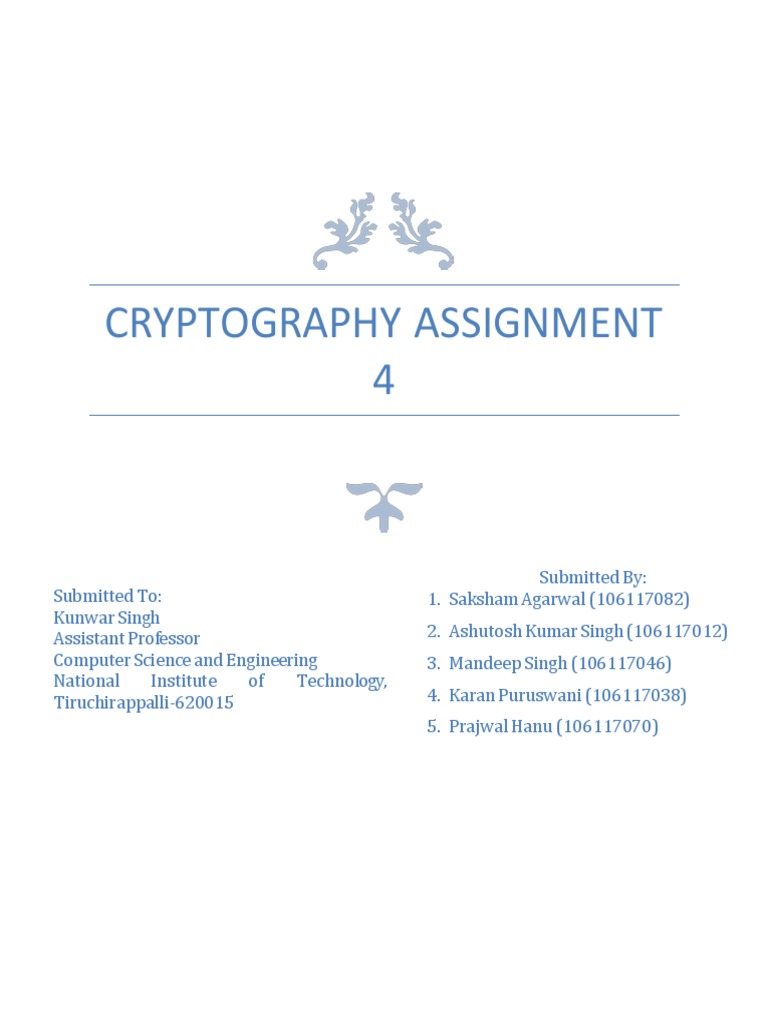 Crypto Assignment 4 Pdf Key Cryptography Military Communications 